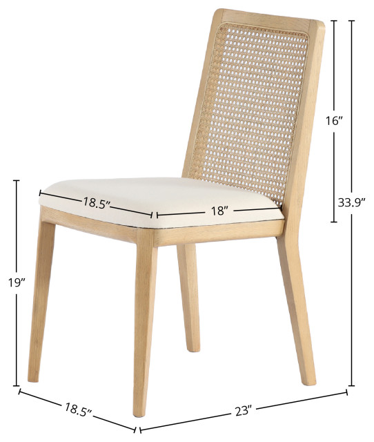 Cane 19" Wide Upholstered Dining Chair, Set of 2 - Tropical - Dining ...