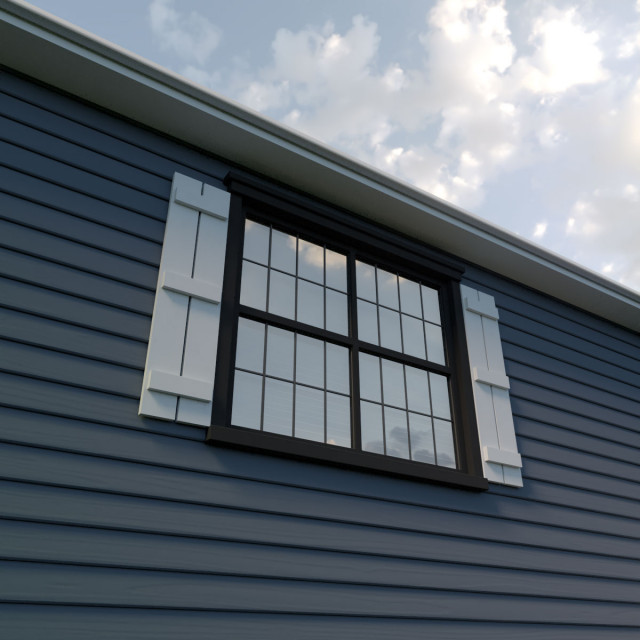 Rustic 2 Board Spaced B-N-B Faux Wood Shutters, 11.5x76" - Rustic ...