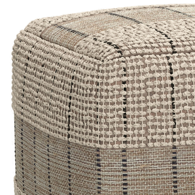 Elmer Square Woven Pouf - Transitional - Floor Pillows And Poufs - by Simpli Home Ltd. | Houzz