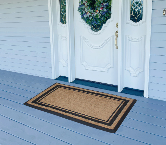 A1HC Picture Frame Natural Rubber and Coir Large Outdoor Doormat 24"x48 ...