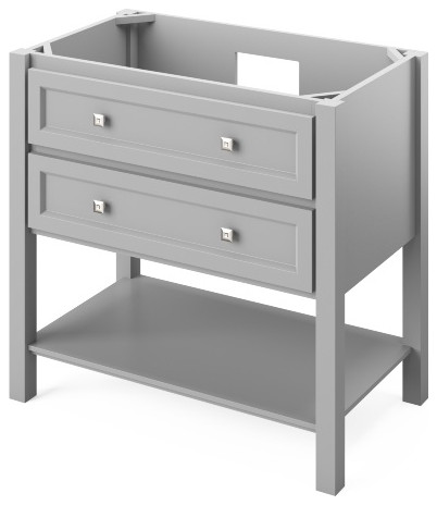 Jeffrey Alexander Adler Transitional 36" Gray Single Sink Vanity ...