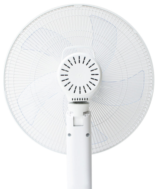 16" DC-Motor Energy Saving Stand Fan With Remote and timer-Piano White ...
