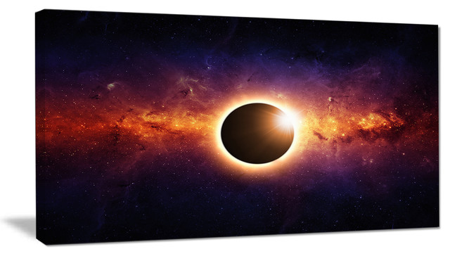 "Full Eclipse View" Canvas Print, 40"x20" - Contemporary - Prints And ...
