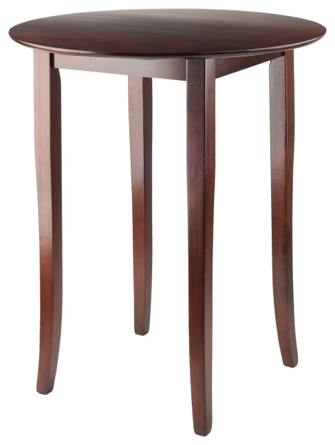 Fiona Round High Table, Walnut - Transitional - Indoor Pub And Bistro ...