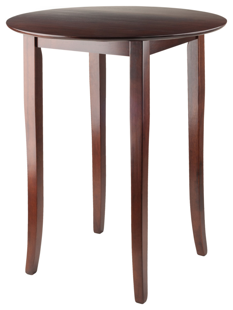 Fiona Round High Table, Walnut - Transitional - Indoor Pub And Bistro ...