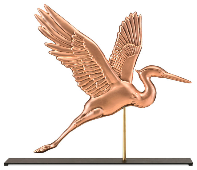 Blue Heron Copper Table Top Sculpture - Contemporary - Decorative ...