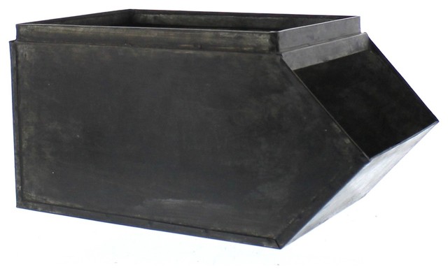 12" Retro Industrial Metal Stacking Bin, Storage Organizer Container ...