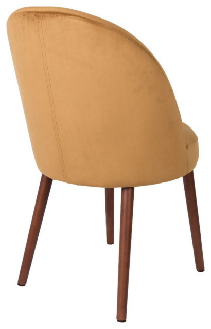 Camel Velvet Dining Chairs (2) | Dutchbone Barbara - Midcentury ...