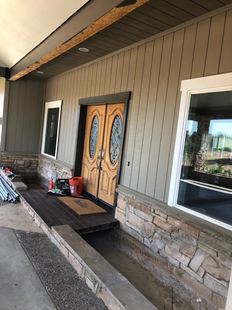 exterior entry built in water feature