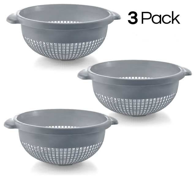 YBM Home Plastic Round Deep Colander Strainers, 14 Inches. (3 PACK ...