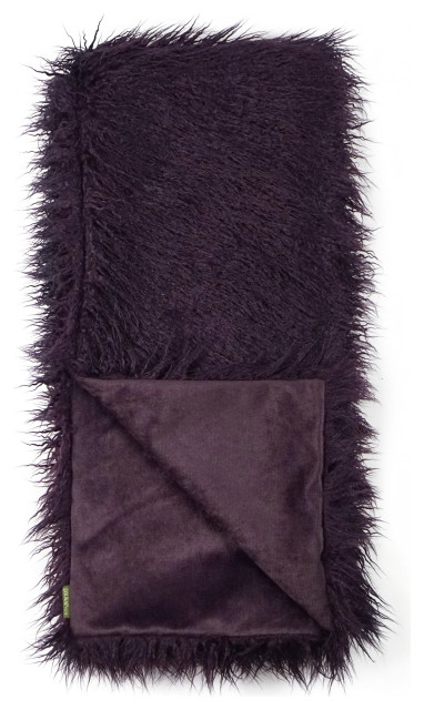 Llama Fur Throw - Plum, 54" x 68" - Contemporary - Throws - by ...