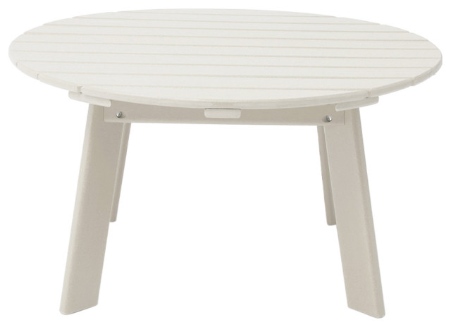 36"D Outdoor Patio HDPE Round Coffee Table - Beach Style - Outdoor ...