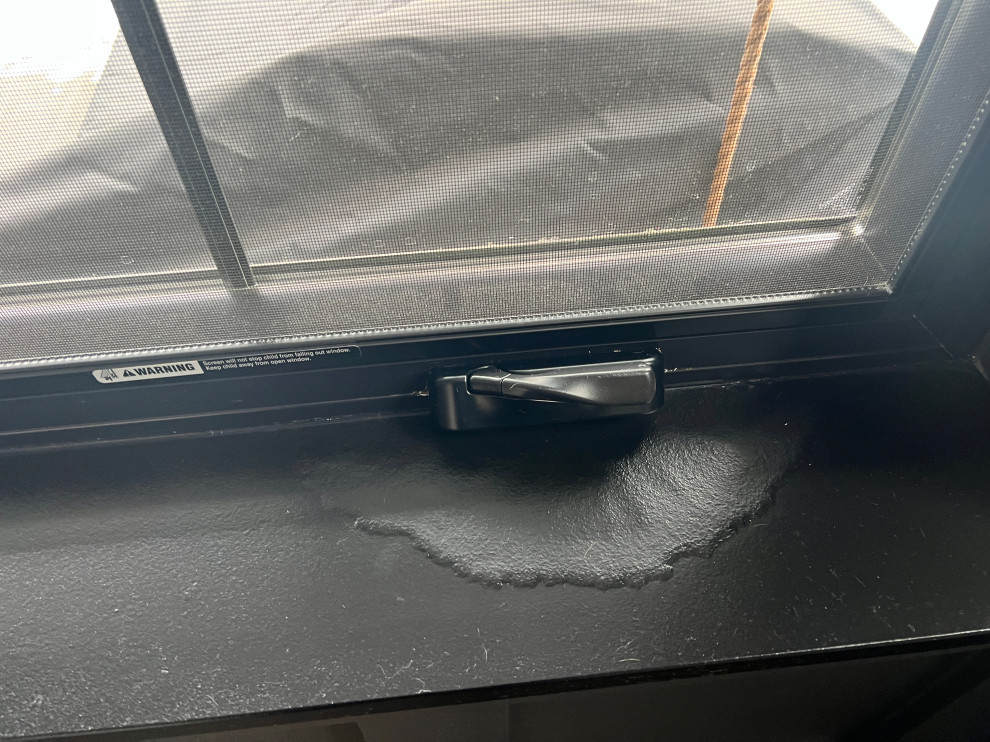 Newly installed Andersen 100 Casement damage to window sills