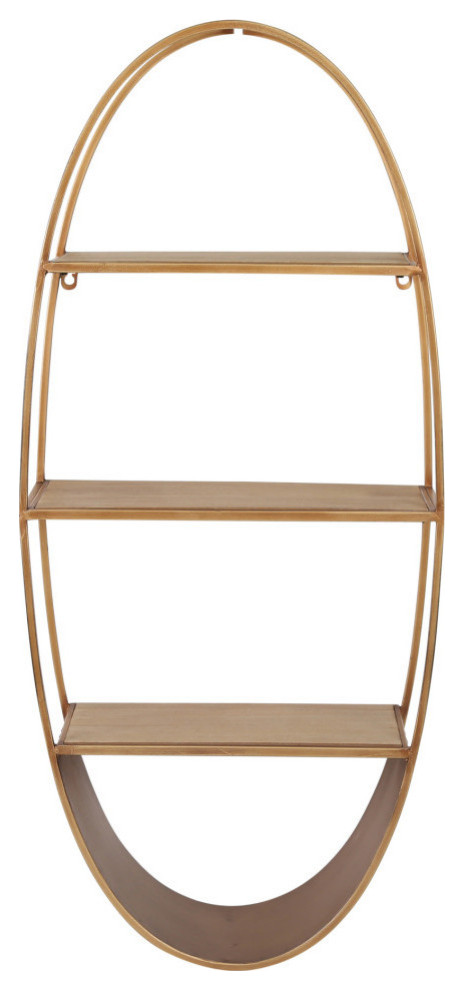 Oval 36" Wood/Metal Wall Shelf - Contemporary - Display And Wall ...