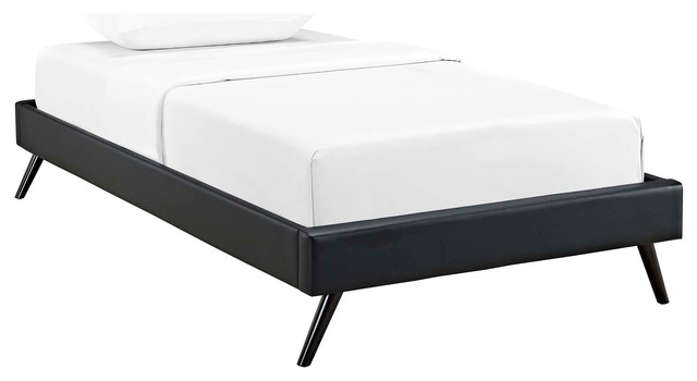Loryn Twin Bed Frame with Round Splayed Legs, 80.5"L x 42.5"W x 13"H ...
