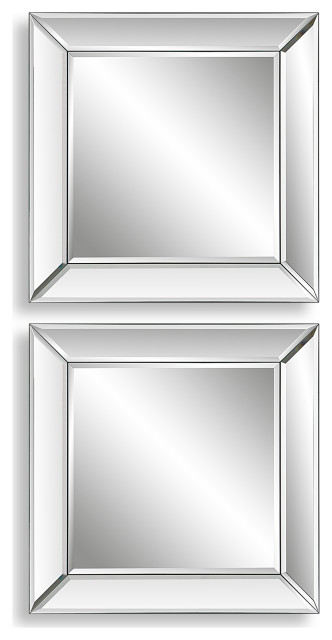 Contemporary 22" Parer Silver Mirror, 22-in W x 1.3-in D x 22-in H ...