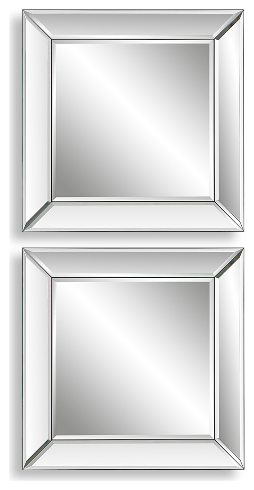 Contemporary 22" Parer Silver Mirror, 22-in W x 1.3-in D x 22-in H ...