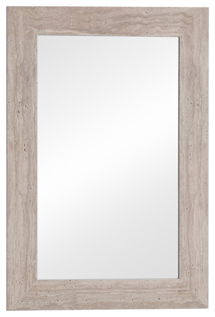 Travertine Stone Frame Mirror - Transitional - Bathroom Mirrors - by ...