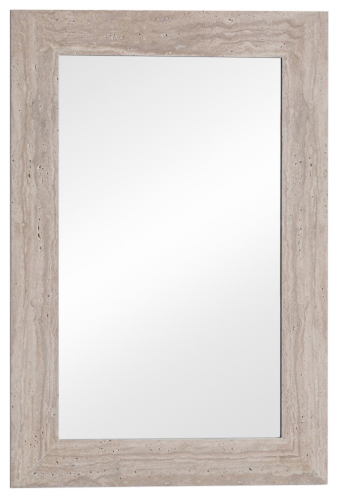 Travertine Stone Frame Mirror - Transitional - Bathroom Mirrors - by ...