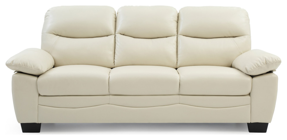 Pearl Faux Leather Flared Arm Sofa - Contemporary - Sofas - by ...
