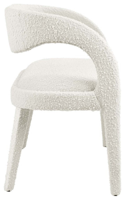 Modway Pinnacle 20" Upholstered Boucle Fabric Accent Bench in Ivory ...
