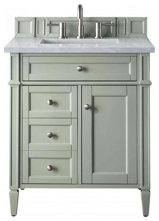 30" Transitional Sage Green Freestanding Single Sink Bathroom Vanity ...