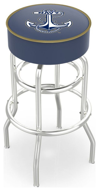 Holland L7C1 US Naval Academy NAVY 25" 2-Ring Counter Stool - Chrome ...