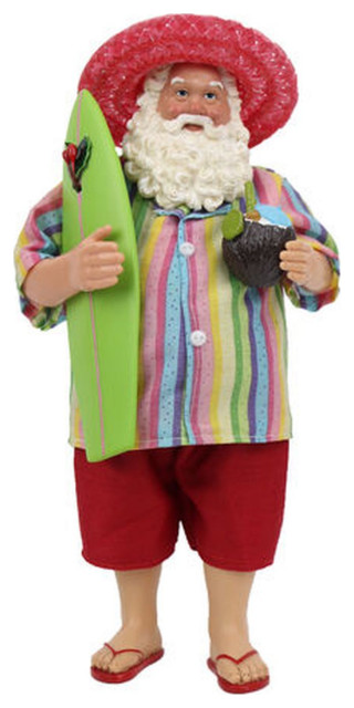 December Diamonds Tropical Ornaments Tropical Santa With Surfboard ...