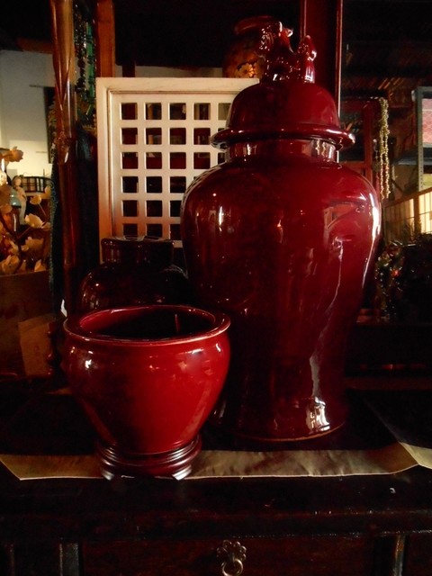 Chinese Porcelain Fish Bowl Planter, 22" - Asian - Outdoor Pots And ...