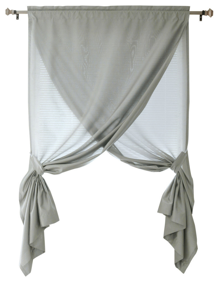 Faux Silk Overlapping Curtain Panel, 84" - Traditional - Curtains - by ...