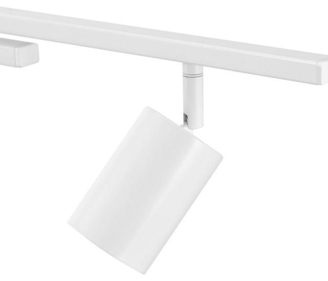 West 64" 6-Light Matte White Track Lighting with Center Swivel Bars ...