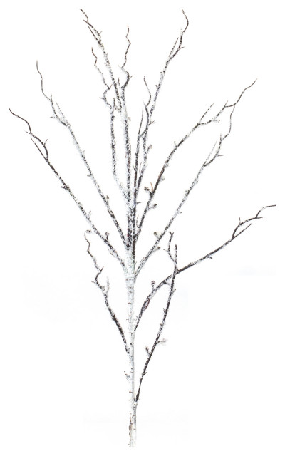 Flocked Birch Twig Branch, Set of 12 - Traditional - Christmas ...