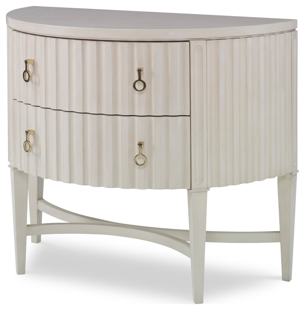 Ambella Home Collection Lyra Demilune Chest, Linen - Transitional ...