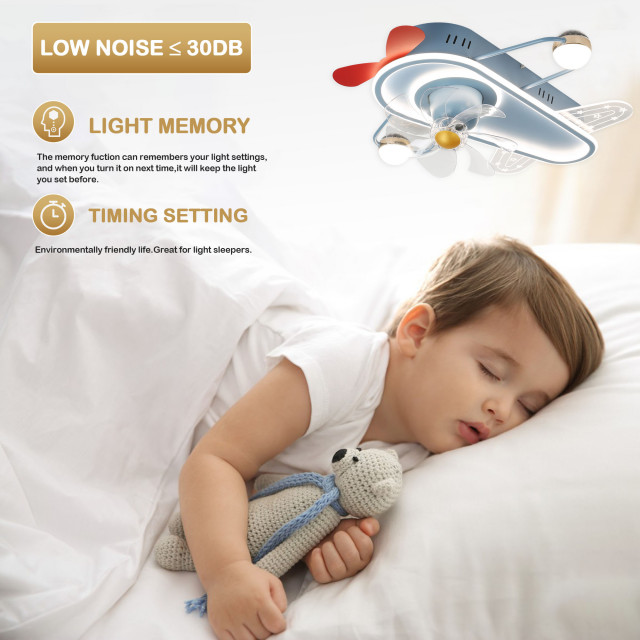 Flush Mount Kids Ceiling Fan with Dimmable Light and Remote for Kids ...