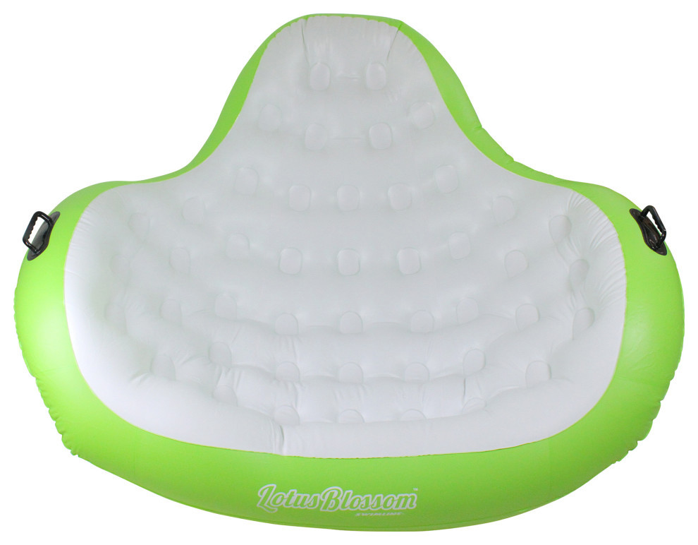 Inflatable Green Lotus Blossom Swimming Pool Duo Float 14" - Modern ...