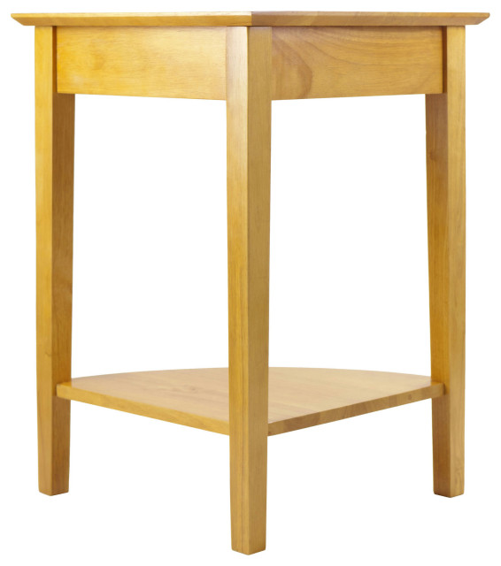 Studio Home Office Corner Table, Honey Pine - Transitional - Side ...