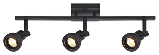 Track Light with 3 Spot Lights - Bronze - GU10 Base - Transitional ...