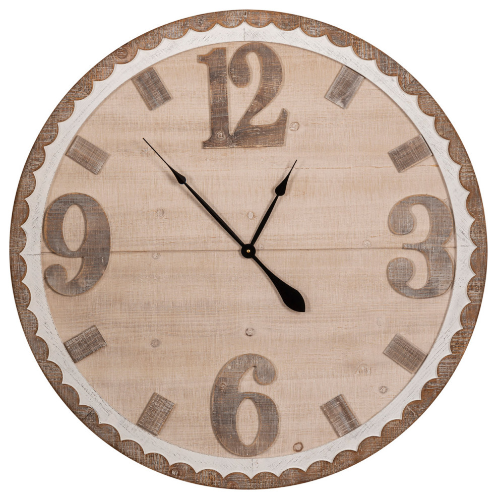 Ticking Time Wall Clock, Brown - Rustic - Wall Clocks - by Lighting New ...
