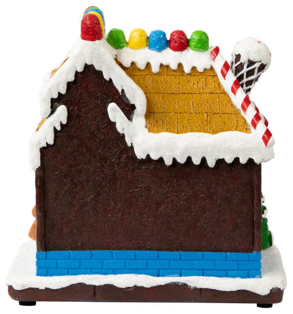 7" LED Lighted Gingerbread Christmas Candy House Village Display ...