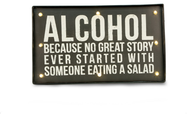 Alcohol Sign, Led Lighted, Wall Mountable - Industrial - Metal Wall Art ...