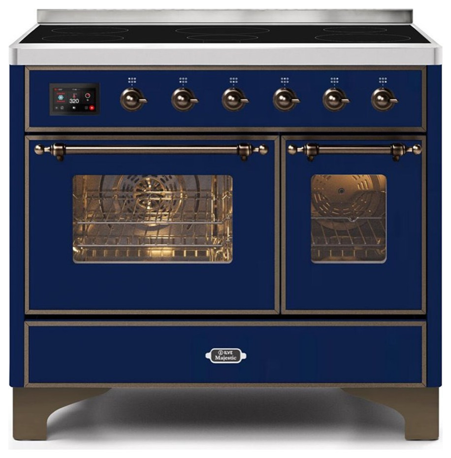 ILVE Majestic II 40" Electric Glass Door Metal Range in Midnight Blue ...