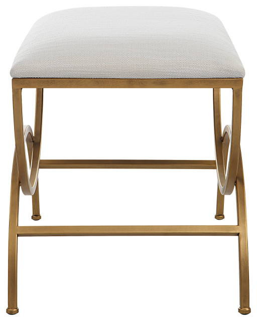Accent stool, Antique Brushed Brass Finish - Contemporary - Vanity ...