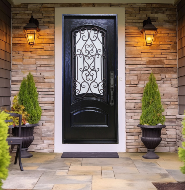 Forever Doors, Exterior Front Entry Composite Door AR07C, 36"x80", Left ...
