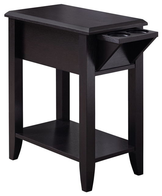 Accent Table Side End Storage Lamp Bedroom Laminate Dark Taupe ...