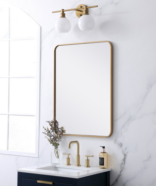Elegant Decor MR802432BK Soft Corner Metal Rectangular Mirror, 24"x32 ...