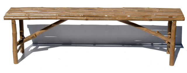 Long Bamboo Folding Bench - Asian - Outdoor Benches - by bamboo54 | Houzz
