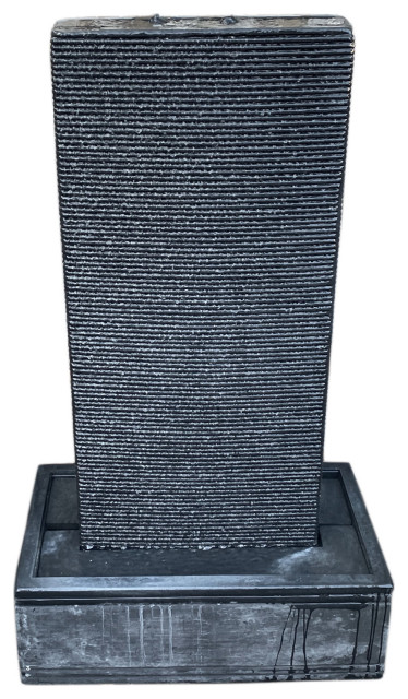 Slate Grey Ripple Fountain - Industrial - Outdoor Fountains And Ponds ...