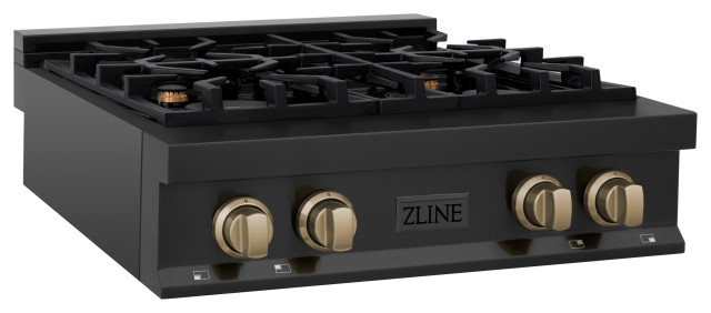ZLINE 30" Rangetop, Black Stainless Steel With Champagne Bronze RTBZ-30 ...