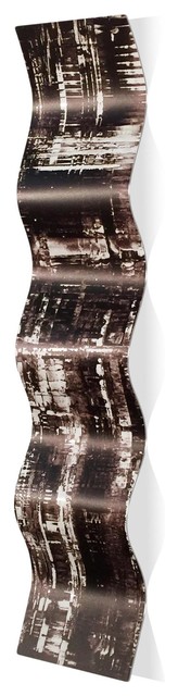 Wavy Metal Art 'Aporia Black Wave', Urban Wall Sculpture on Metal ...