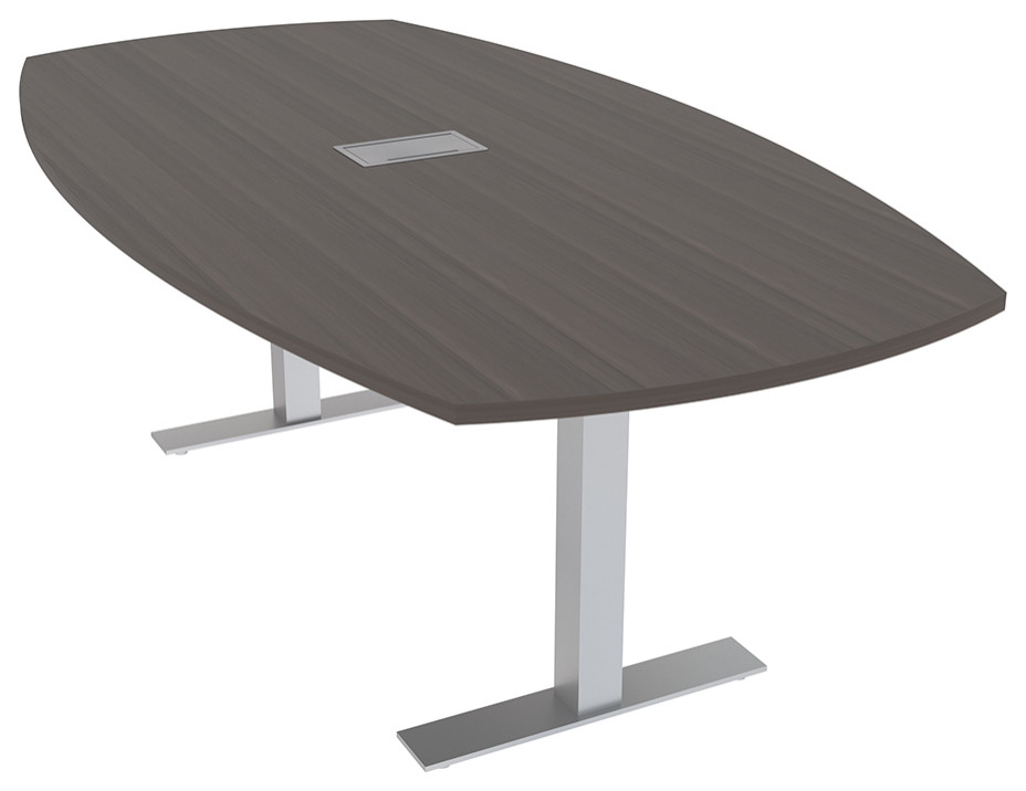 7 Ft Arc Boat Conference Table Metal T-Bases Data And Electrical Unit ...